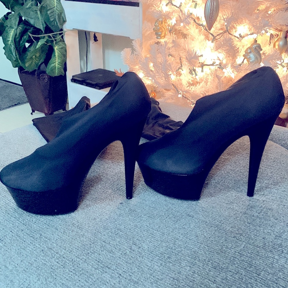 Elle Thigh High Spike Boot Heels Gem